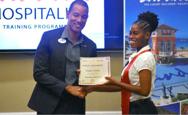 Sandals Certifies Youth in Hospitality Training Programme - The Voice ...