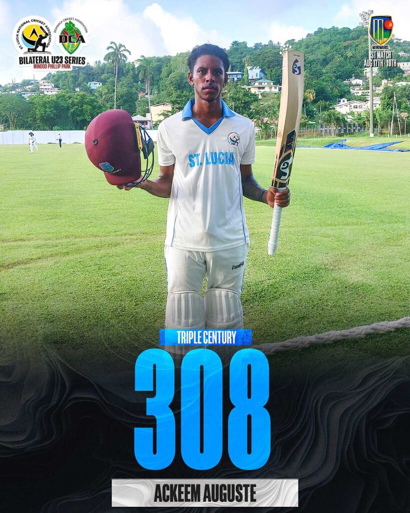 Ackeem Auguste Hits Record Triple Ton for Team Saint Lucia U-23 Squad ...