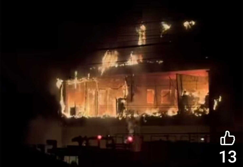 Firefighting efforts complicated by presence of hazardous materials ...